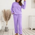 Women's Fuzzy Lounge Sets Casual Pajamas Sets Fleece Pullover and Pants ...
