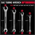 4-Piece Flare Nut Wrench Set - SAE Brake Line Wrench 1/4, 5/16, 3/8, 7/ ...