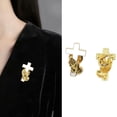 10Pcs Alloy Hand Holding Crossed Brooch Pin Inspirational Lapel Pin For ...