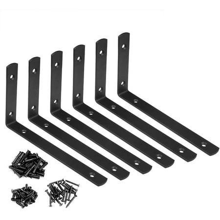 6 Packs Corner Braces 7"L x 4"H x ?"W Thickness 3mm Iron Right Angle L ...