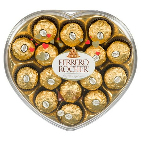 FERRERO ROCHER® Fine Hazelnut Milk Chocolate Heart Shaped Gift Box, 16 ...