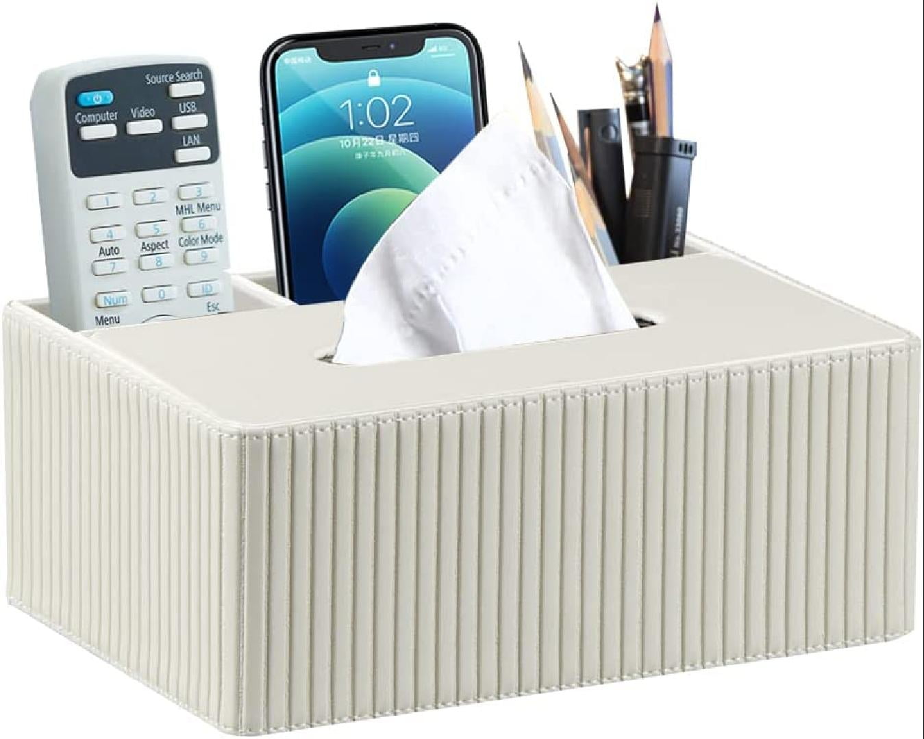 Tissue Box Cover,PU Leather Rectangular Tissue Box Cove,Multifunctional ...