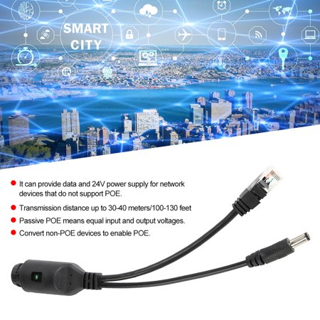 24V Waterproof IP Camera Power Over Ethernet Adapter POE Cable Splitter ...