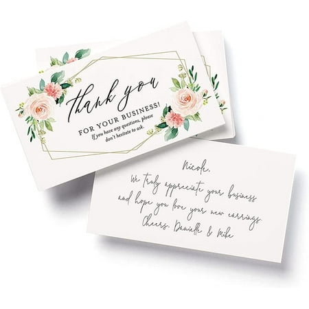 Thank You Cards for Small Businesses, 50 Pack of 2” x 3.5” Business ...