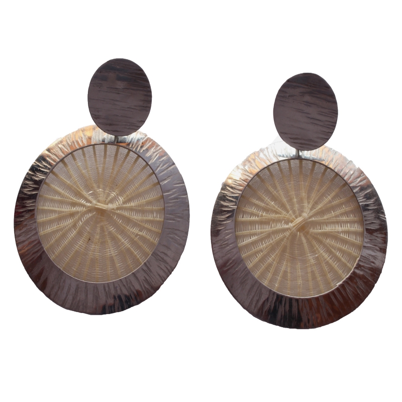 Cesta Crin de Rari tejida a mano con grandes aros de acero | Bodega ...