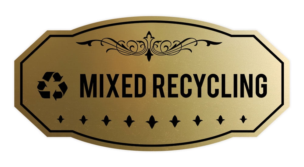 Signs ByLITA Victorian Mixed Recycling Sign (Brushed Gold) - Large ...