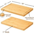 Bamboo Wood Cutting Board 1" Thick Extra Large Butcher Block with Juice ...