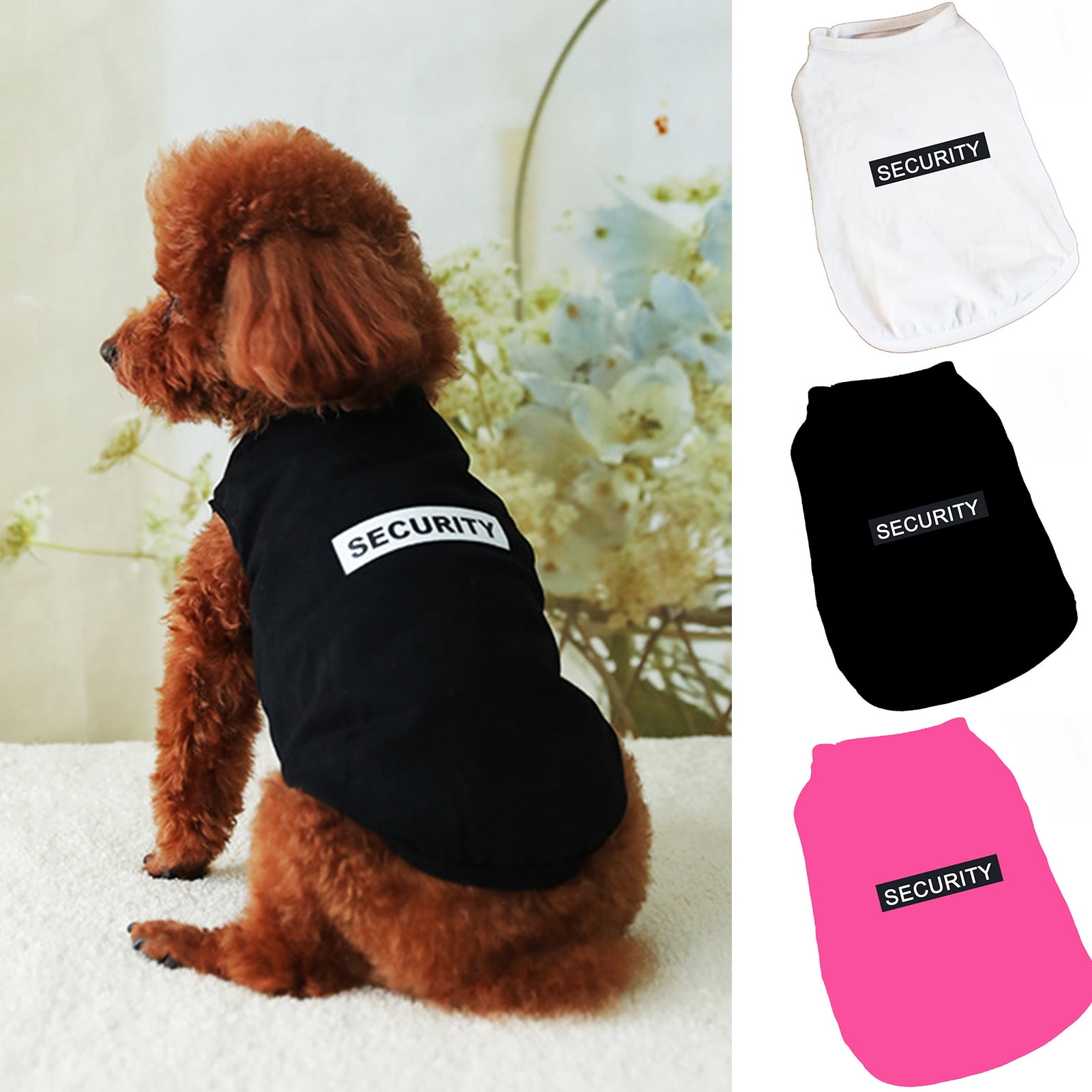 SPRING PARK Dog Shirts Pet Letter Printed Clothes Breathable Dog Shirts ...