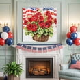 Canvas Print Wall Art Oil Paintings Begonia Flower American Flag on ...