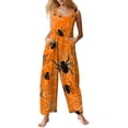 Autumn Maple Leaf Ghost Pumpkin Halloween Women Overalls, Sleeveless ...