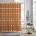 Brown Gingham Shower Curtain, Modern Minimalist White Line Grid Points ...