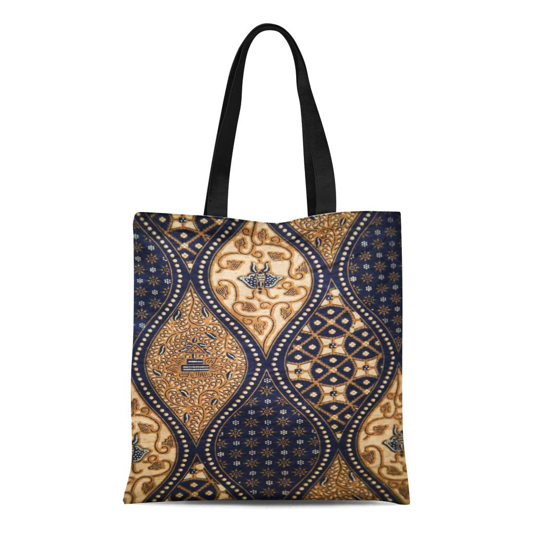 KDAGR Canvas Tote Bag Colorful Indonesia Batik Pattern Ikat Bali ...