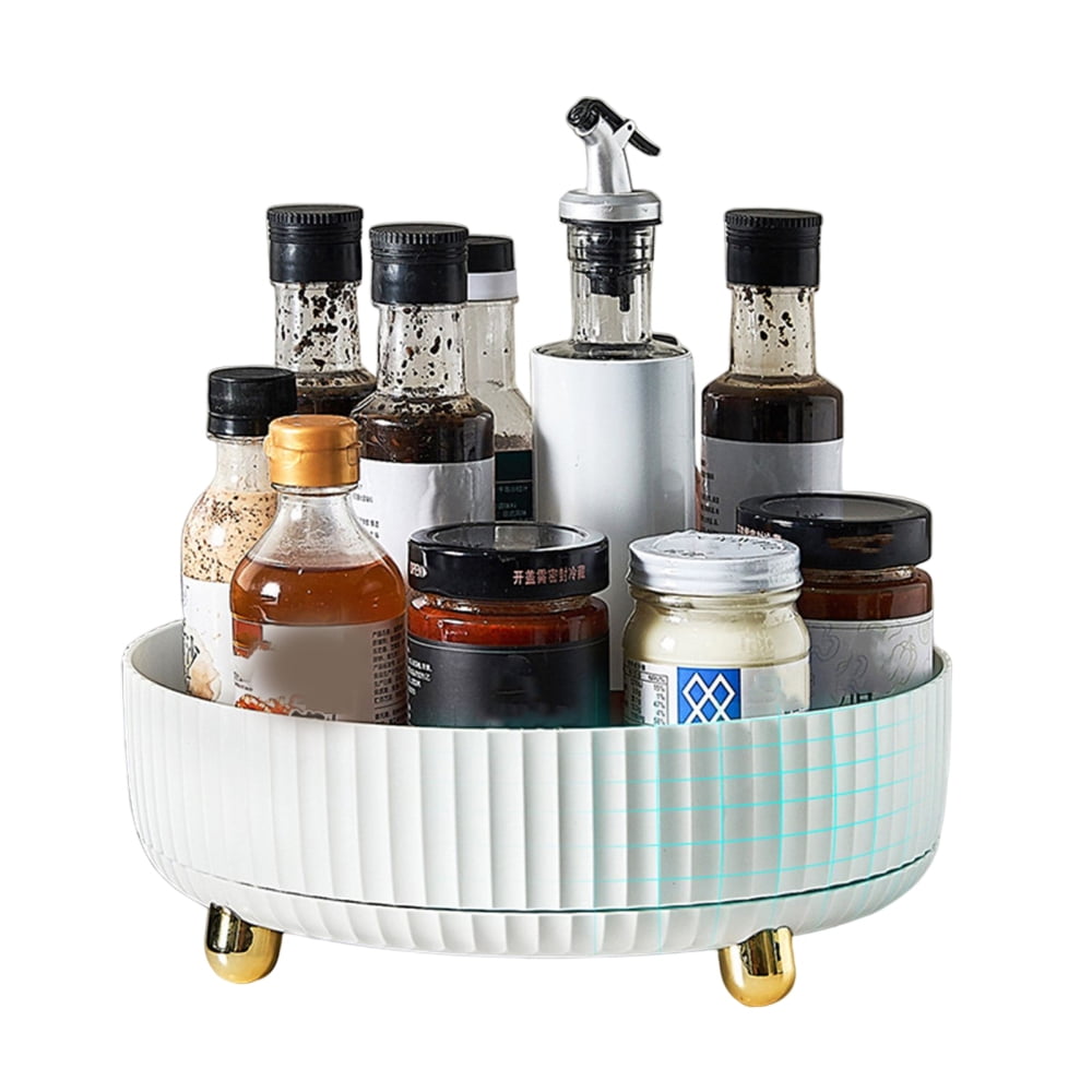 Large Capacity Round Perfume Tray Durable Rotating Shelf Organizer ...