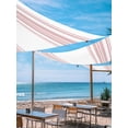 Dark Red and White Striped Sun Shade Sail 8'X10' Modern Minimalist ...