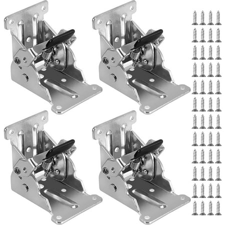 4 PCS 0-90 Degree Folding Table Legs Bracket, Hardware Self Locking ...