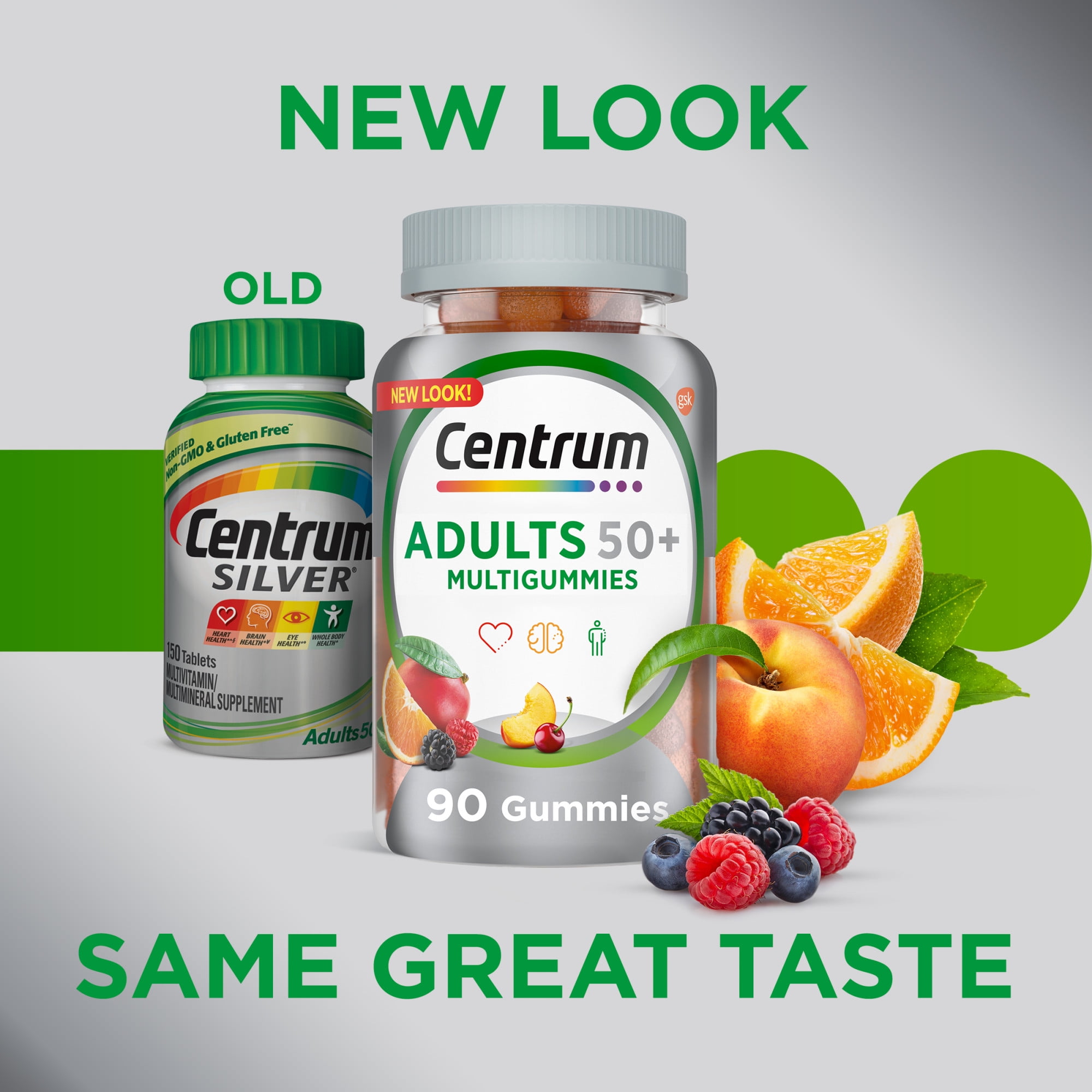 Centrum Multigummies Adult Over 50 Multivitamin Gummies, Assorted Fruit ...