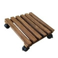 Leyeet Wood Planter Caddy, 12 Inch Stand with Lockable Wheels, Heavy ...
