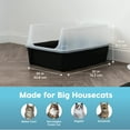 IRIS USA Extra Large Open Top Cat Litter Box with Scatter Shield ...
