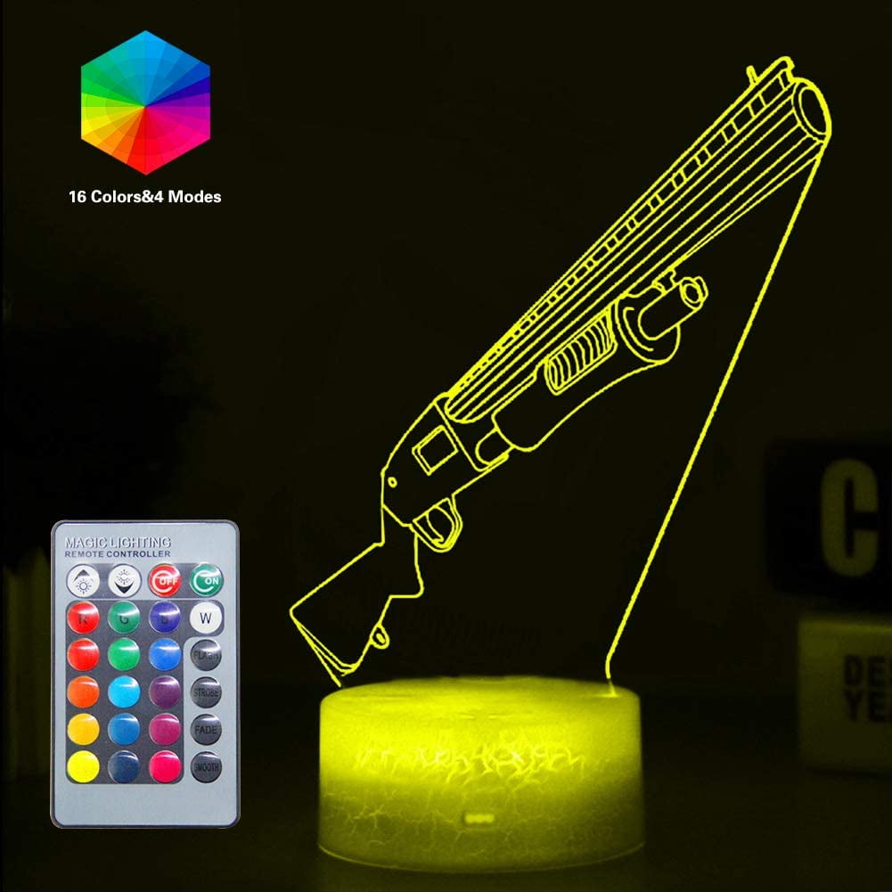 YSITIAN Fortress Battleroyale Weapon Night Lights 3D LED Illusion Lamp ...
