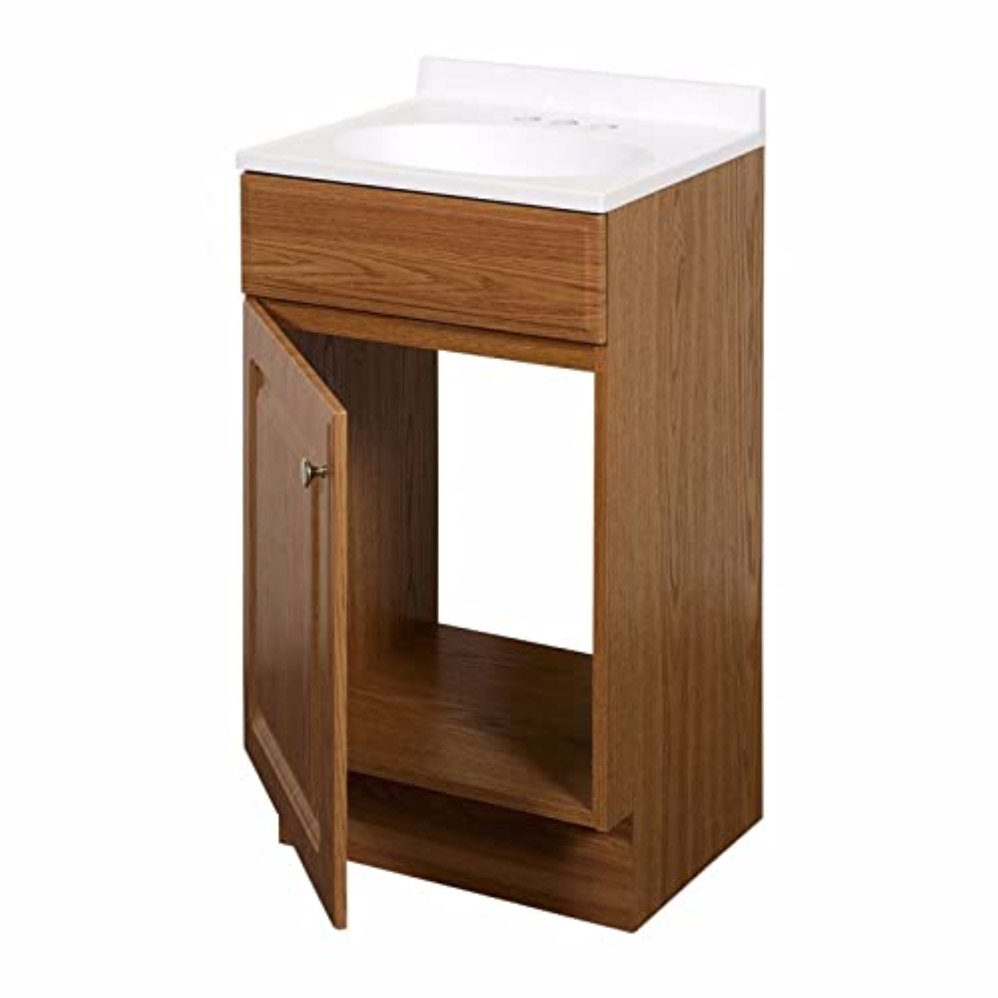 4009237 VANITY COMBO 18"" OAK Zenith Products Brown/White Vanity Combo ...