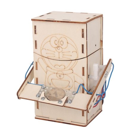 Coin-eating Robot Kit Assembly Model Wooden Handmade Puzzle Mechanical ...