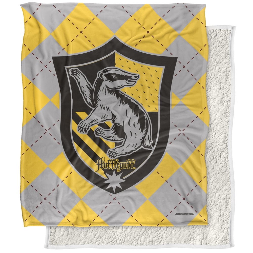 Harry Potter Blanket, 50"x60", Hufflepuff Plaid Sigil Silky Touch ...