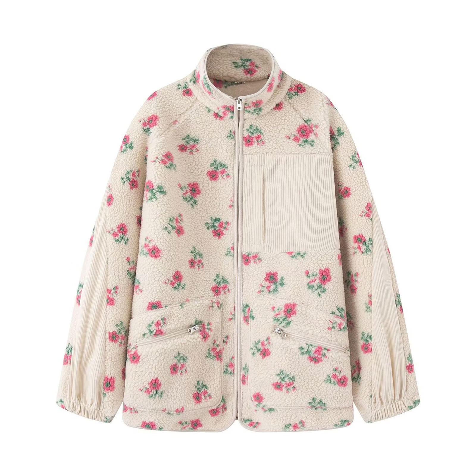 Click here for Rxmekw Fleece Lined Floral Print Hooded Jacket For... prices