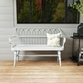HLR Farmhouse Entryway Bench, Spindle Back Support Wood Dining Benches ...