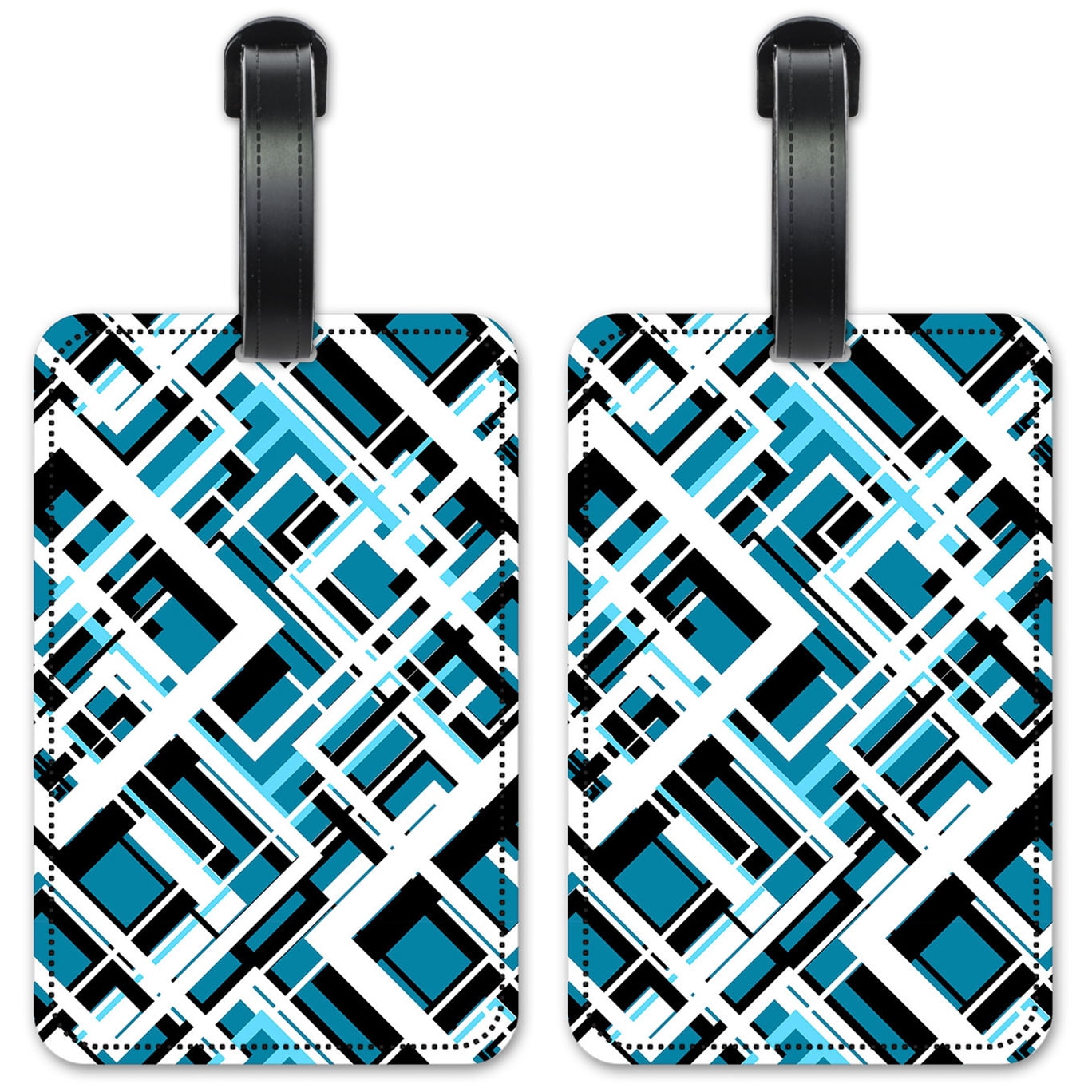 Blue, Black, & White Triangles - Luggage ID Tags / Suitcase ...