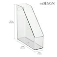 mDesign Plastic Slim Vertical File Folder Storage Organizer Bin ...