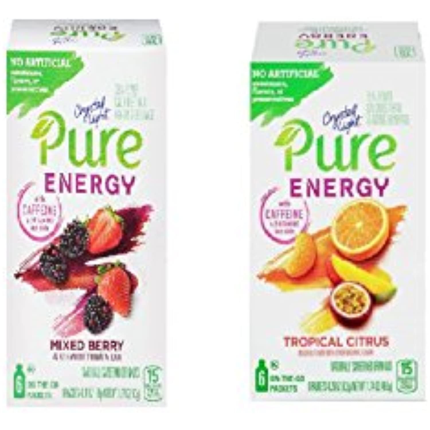 Crystal Light Pure Energy Boxes - Tropical Citrus And Mixed Berry (2 ...