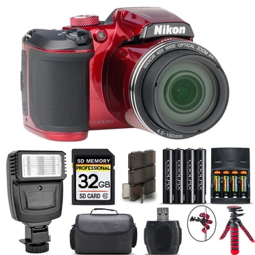 Nikon Red COOLPIX B500 Digital Camera with 16 Megapixels and 40x ...