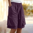 biudgviw Bermuda Cargo Shorts for Women Drawstring Casual Knee Length ...