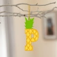 26 Letters Yellow Pineapple Acrylic Pendant Funny 26 Letters Pendant ...