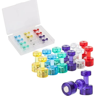 Officemate Push Pin Style Magnets, 10/Pack, Assorted Translucent Colors ...