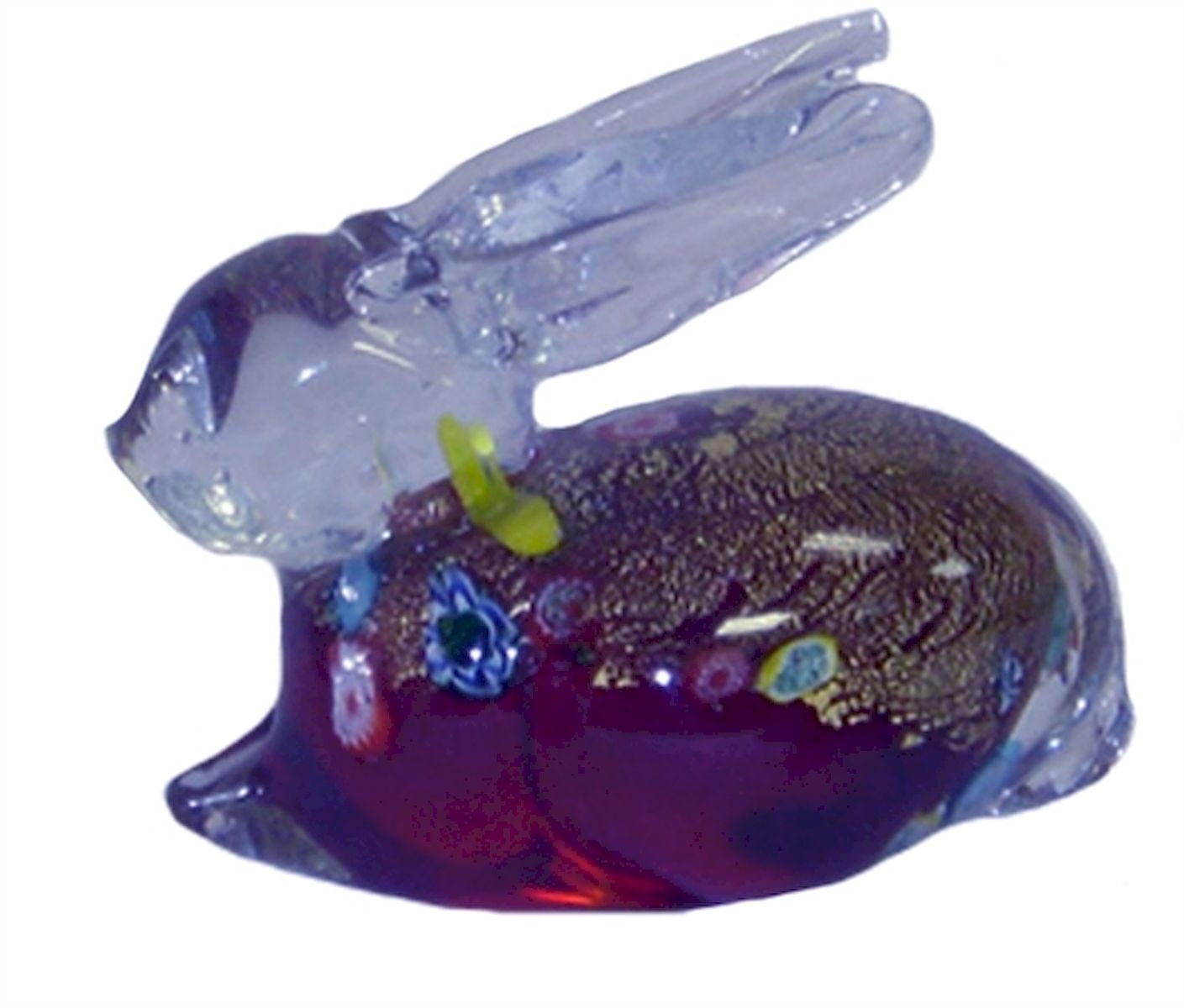Multi Color Laying Down Bunny Glass Figurine - Walmart.com