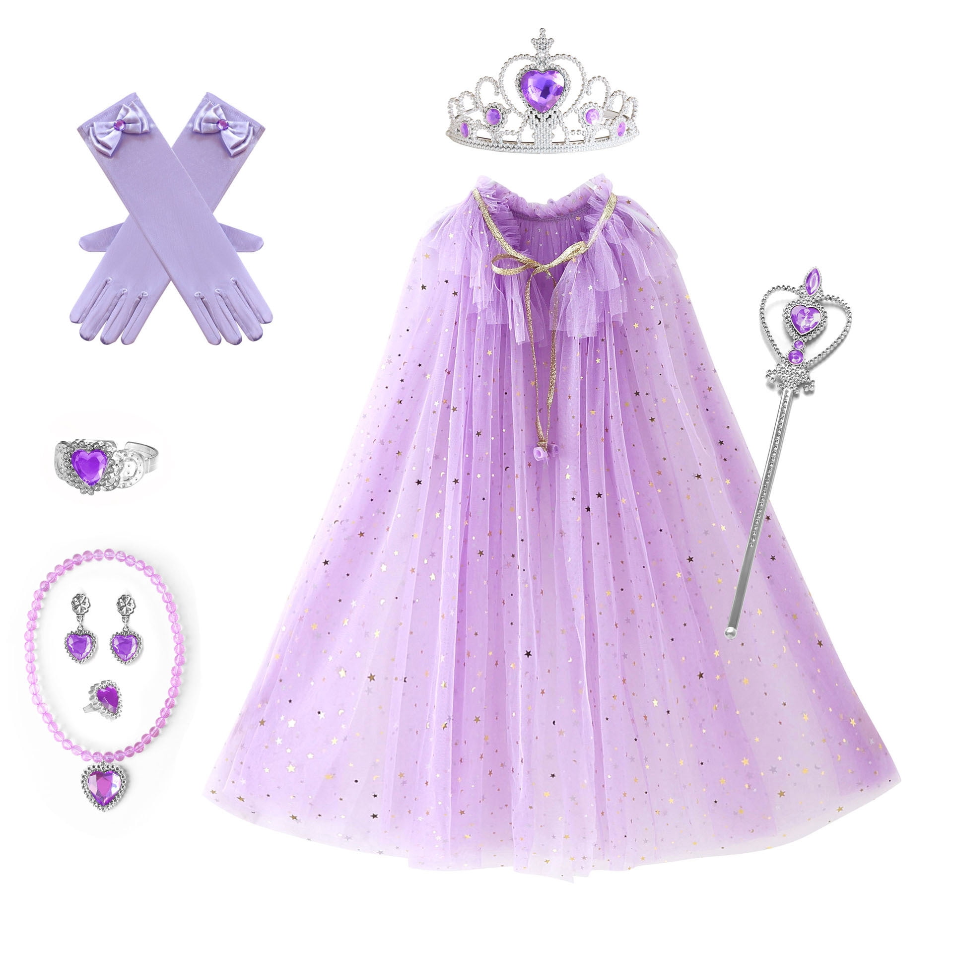 Princess Cape Set Dress up for Little Girls Party Cosplay Cloak with ...