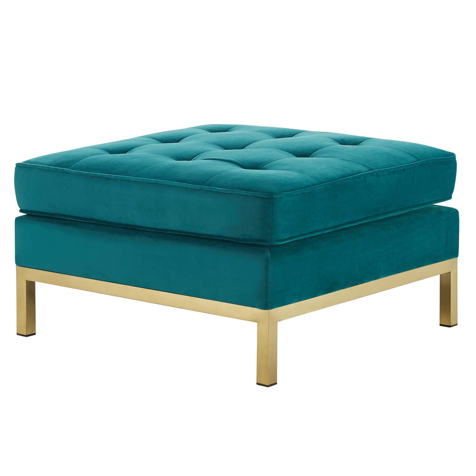 Accent Chair Ottoman, Velvet, Steel, Gold Teal Blue, Modern ...