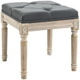 HOMCOM Decorative 16" Vintage Ottoman, Tufted Foot Stool with ...