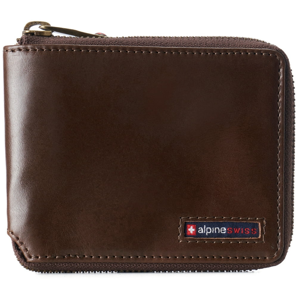 Alpine Swiss - Alpine Swiss Zipper Bifold Wallet for Men Women RFID ...