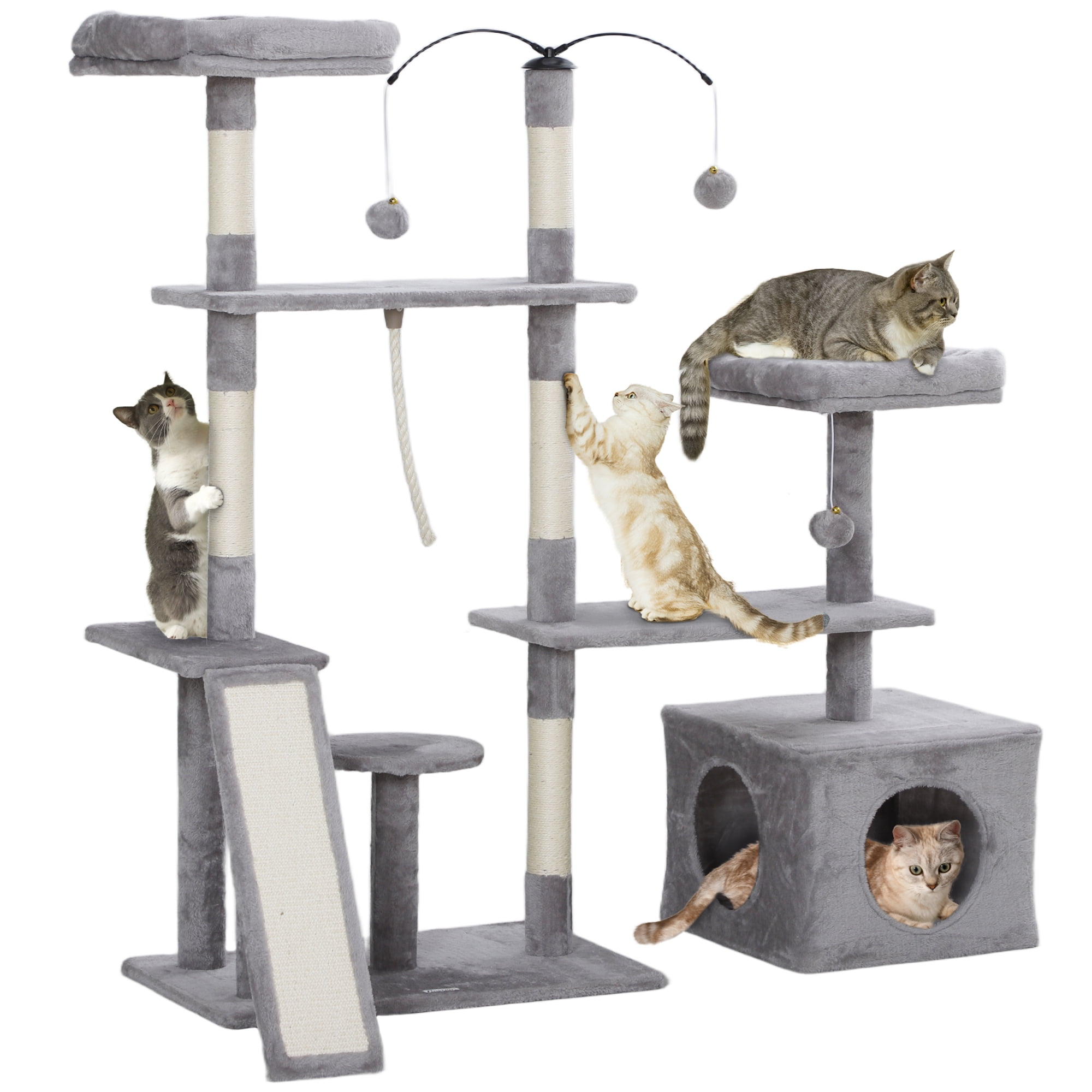 Click here for Pawhut 53 Cat Tree Tower With Scratching Posts  Co... prices