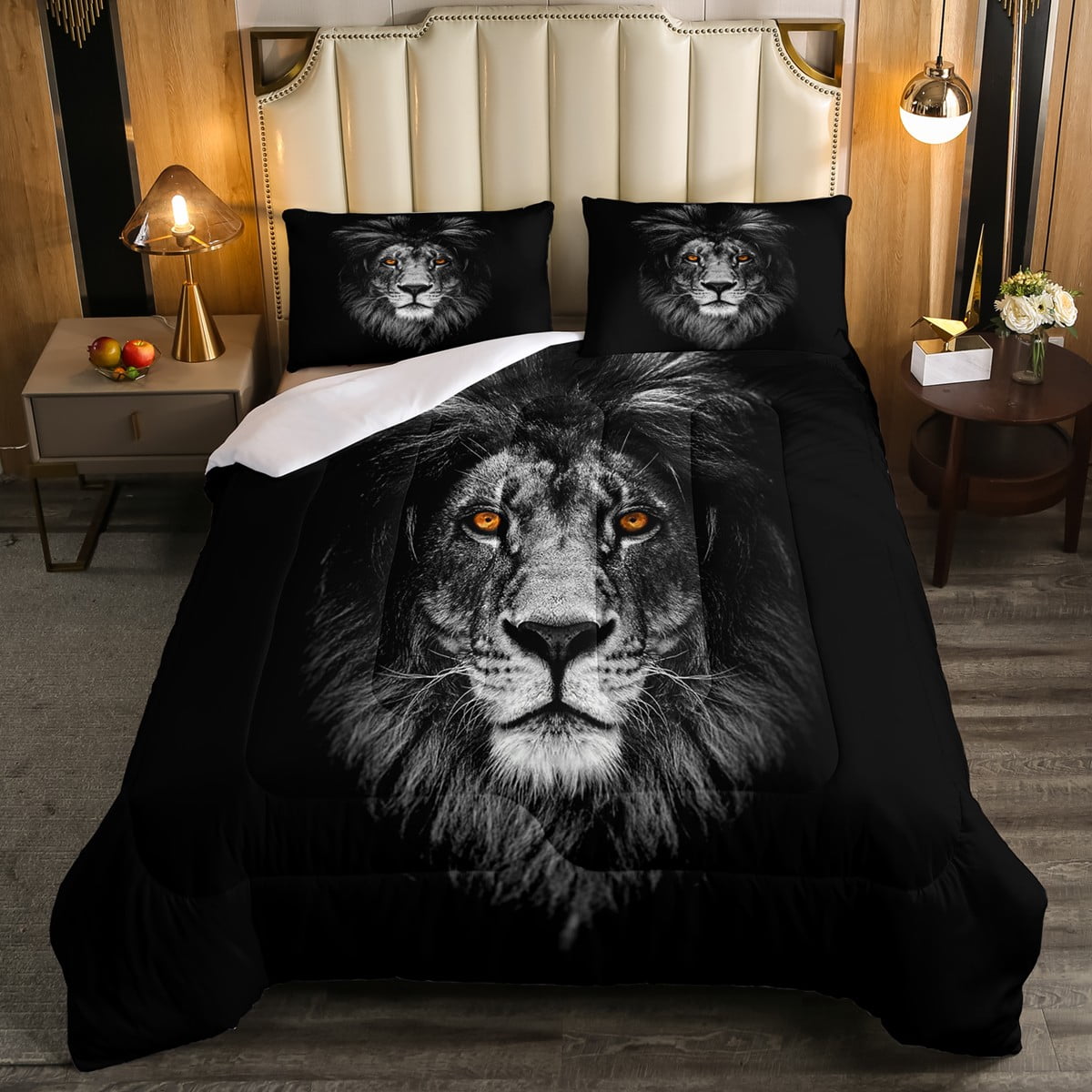 Click here for Yst 3d Lion Comforter Set King Grey Lion Print Bed... prices