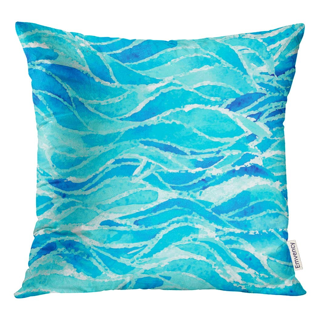 STOAG Watercolor Wave Blue Stained Glass Colorful Sea Abstract Lines ...