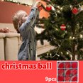 9 Pieces Velvet Christmas Ball Ornament Set Plastic Hanging Balls for ...