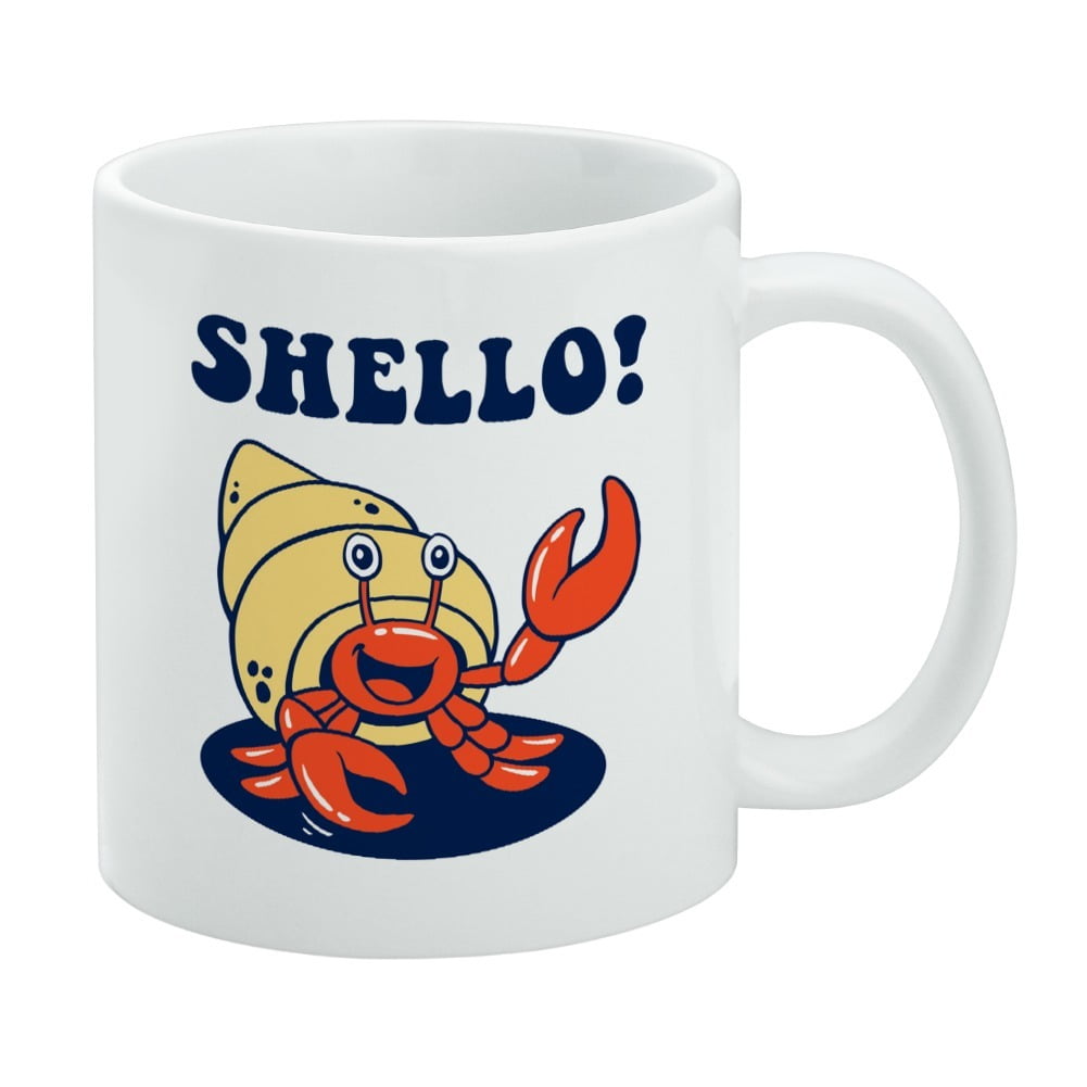 Shello Hello Hermit Crab Shell Funny Humor White Mug - Walmart.com
