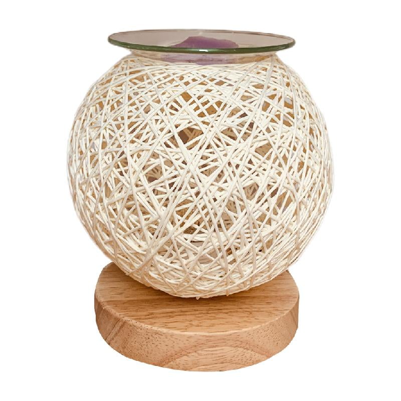 Rattan Ball Electric Aromatherapy Lamp Rattan Spherical Oil Burner Wax ...