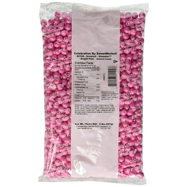 Sweetworks Celebrations Shimmer Bright Pink Candy Sixlets Jar, 30 Oz ...