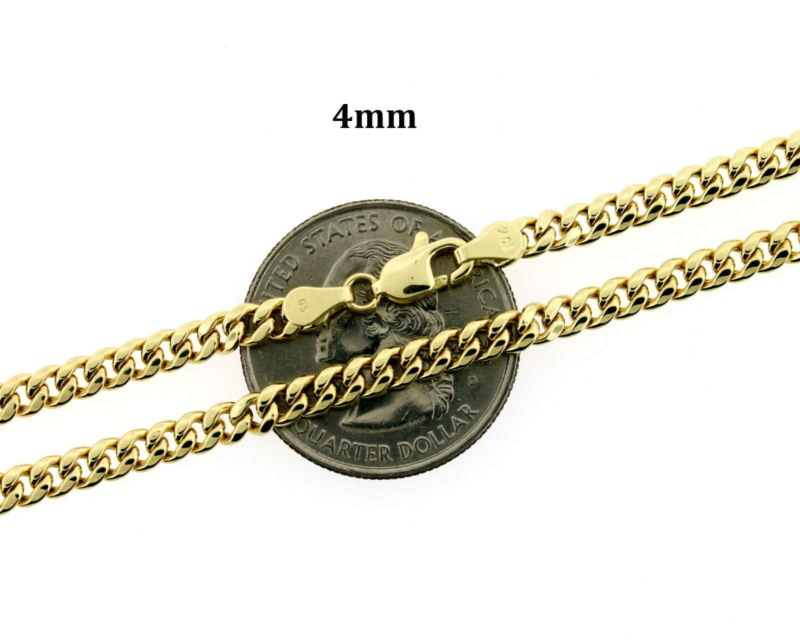 Real 10K Yellow Gold 3mm 4mm 5mm Miami Cuban Link Chain Pendant Necklace 16"-26" - Walmart.com