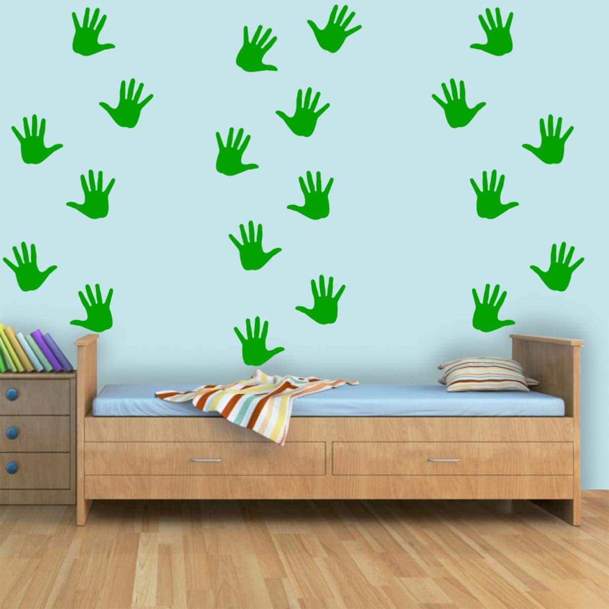 VWAQ Handprint Wall Stickers - Peel and Stick Floor or Wall Decals - 20 ...