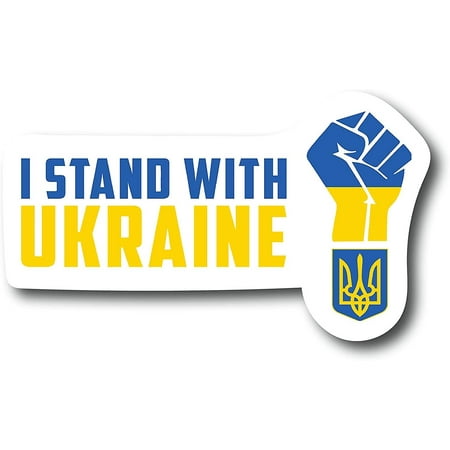 HEIBIN 10 Pcs Support Ukraine Car Decals Ukrainian Flag Colors Car ...